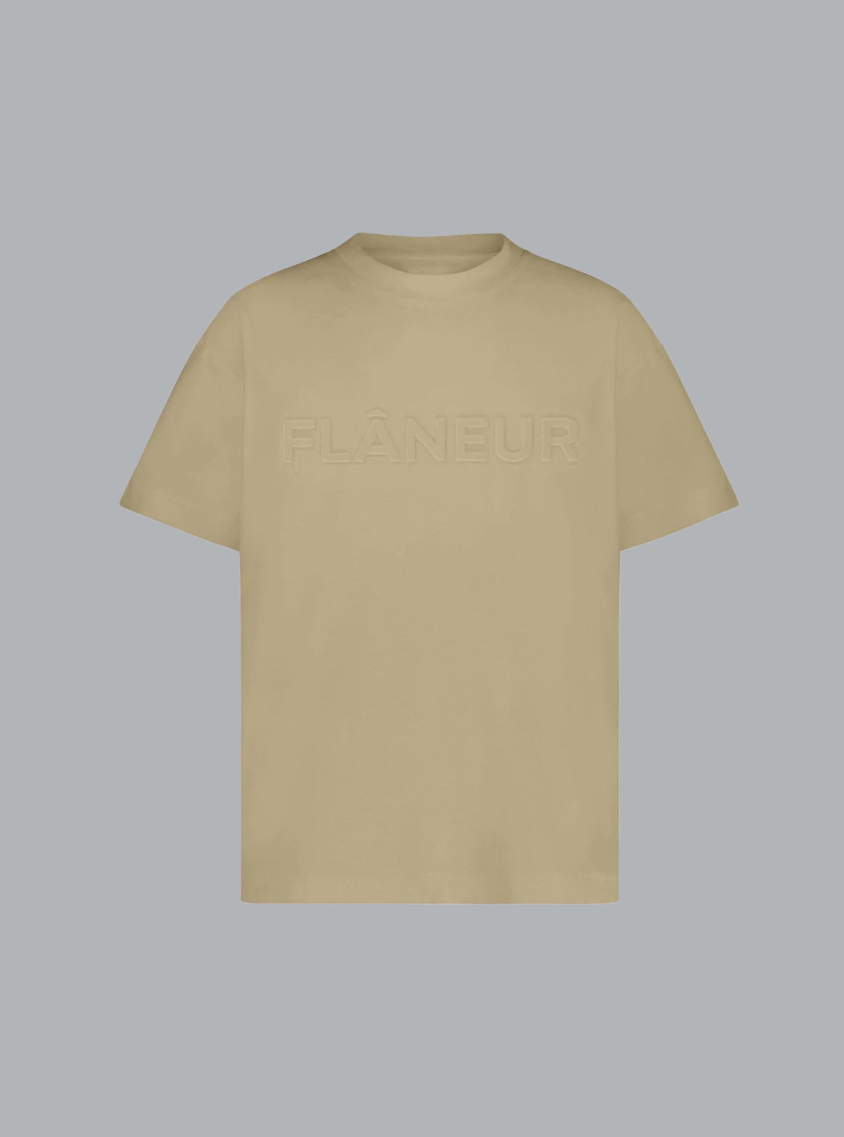 Embossed Logo T-shirt Beige · Flâneur · PL-LINE · Luxury fashion ...